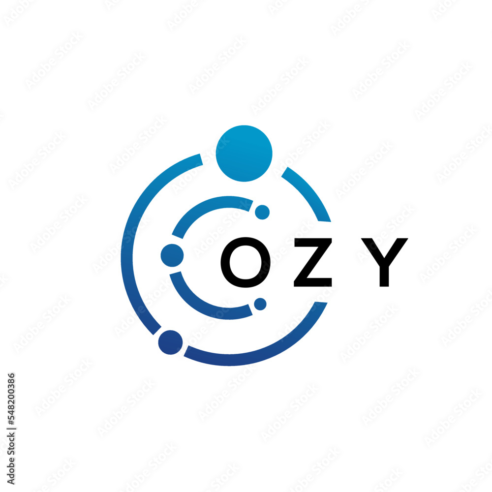 OZY letter technology logo design on white background. OZY creative ...