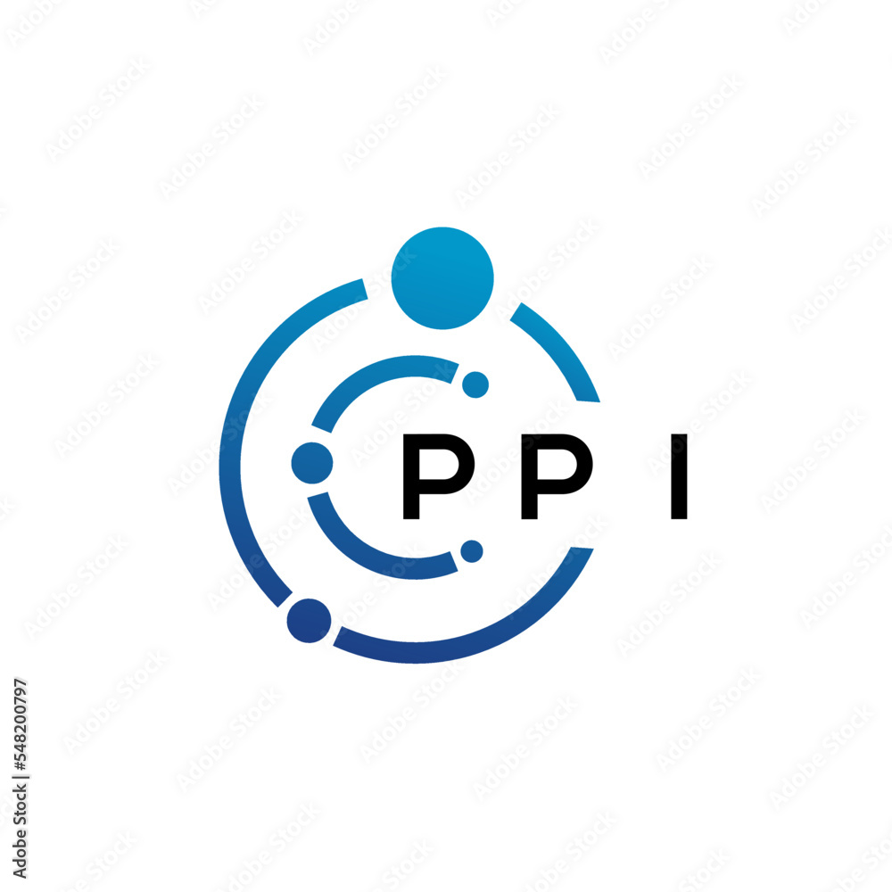 PPI letter technology logo design on white background. PPI creative ...