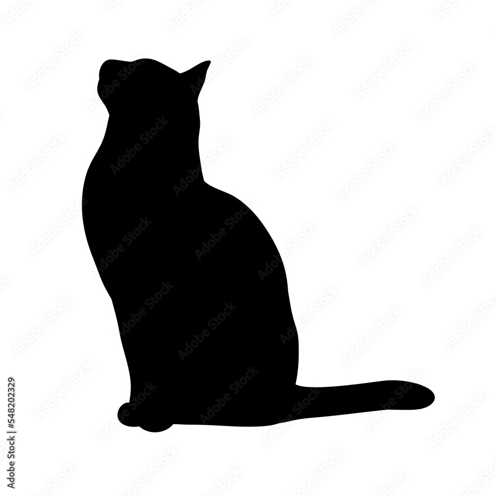 Sitting Black Cat Abstract Silhouette. Icon, Logo vector illustration ... Sitting Black Cat Abstract Silhouette. Icon, Logo vector illustration ...
