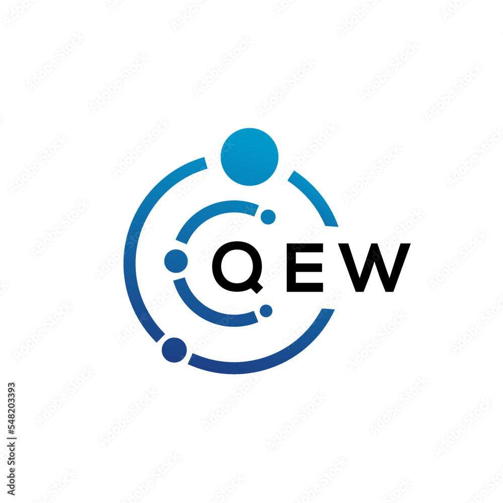 QEW letter technology logo design on white background. QEW creative ...