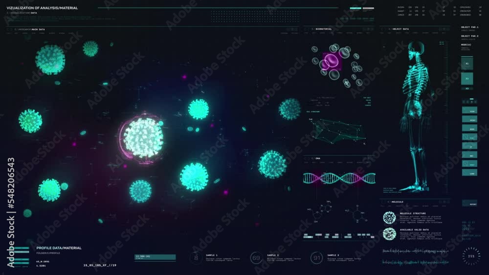 Wideo Stock: Microscope system is scanning the disease bacteria in the ...
