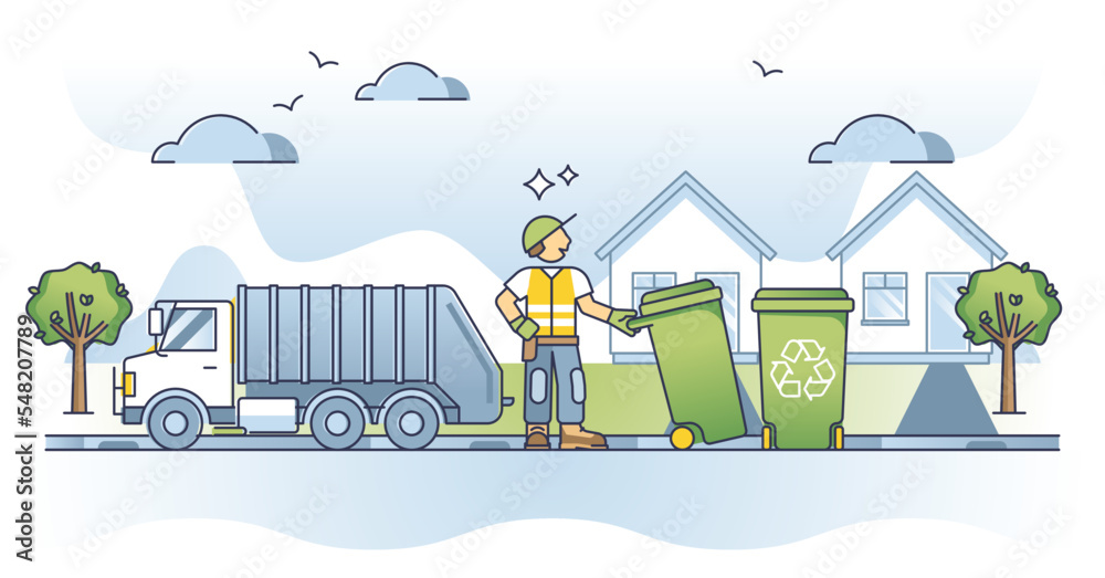 Bin collector occupation and garbage container emptying task outline ...