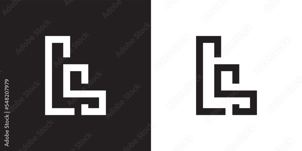 Vecteur Stock Minimal SL logo. Icon of a LS letter on a luxury ...