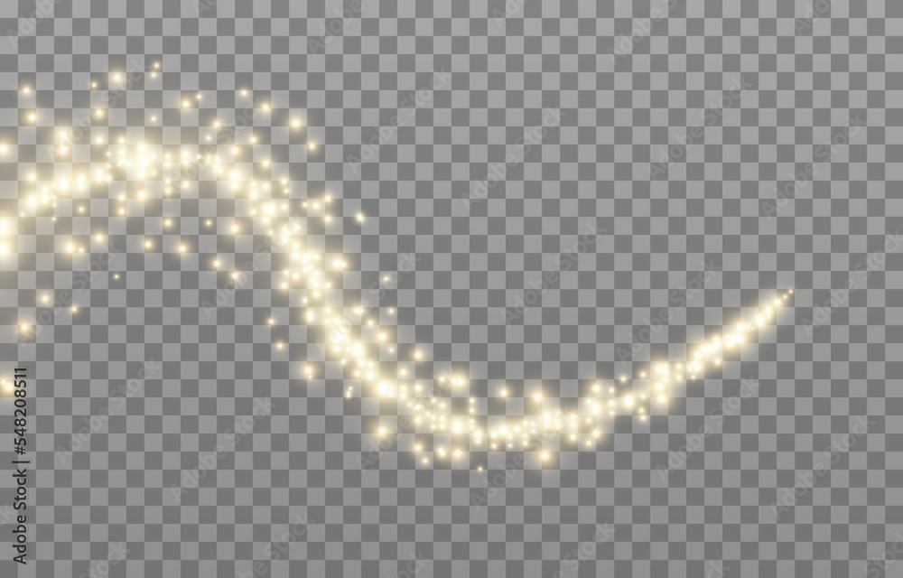 Vector magical light png. Glowing dust on an isolated transparent ...
