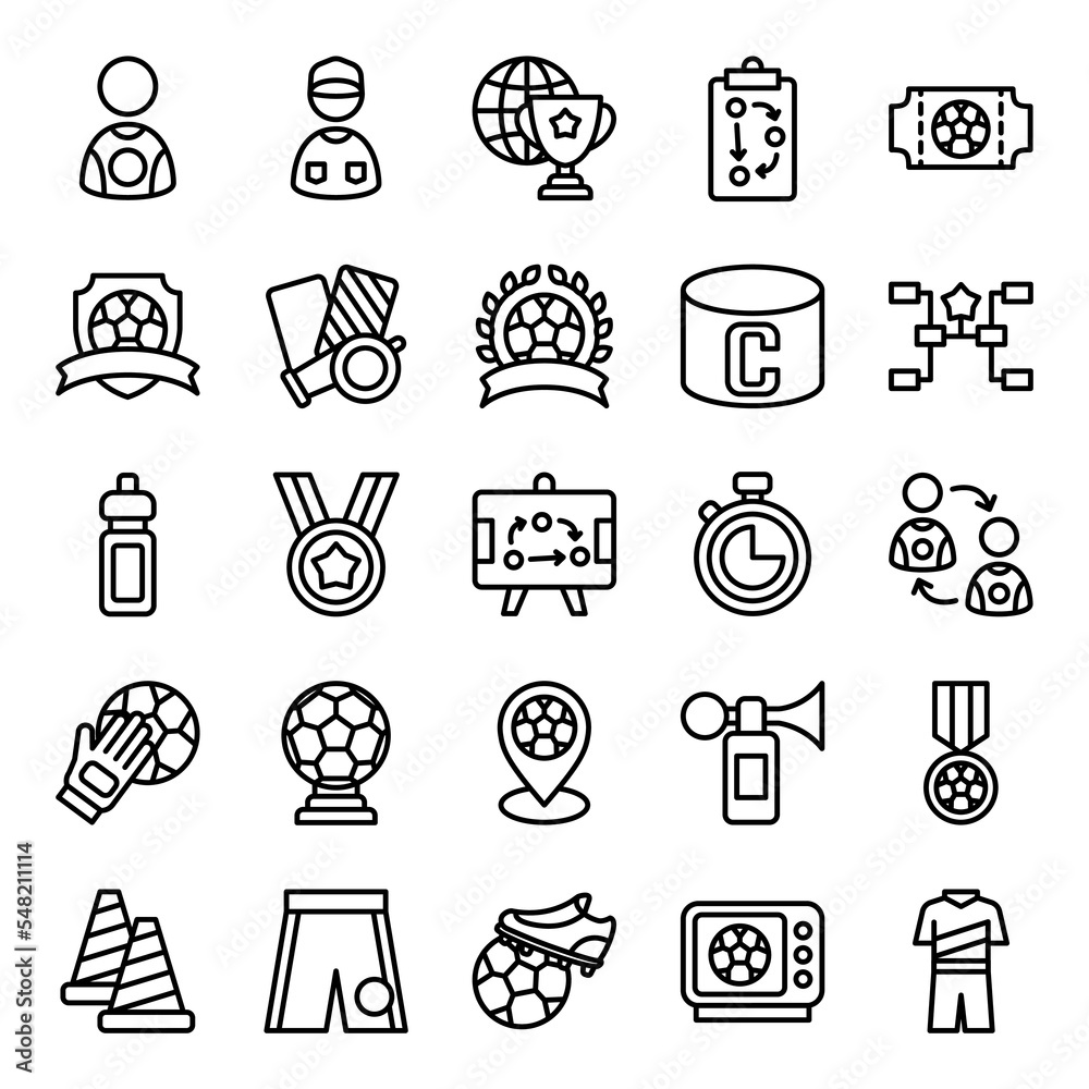 football and worldcup icon set, with modern and simple style Stock ...