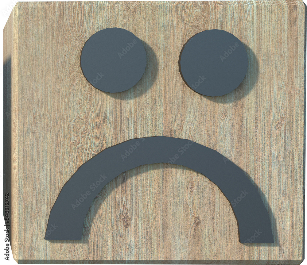 sad face , Customer Service Quality Feedback concept , icon on wood ...