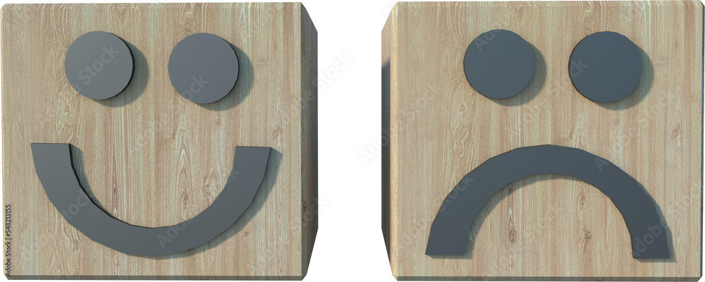 smiling face and sad face , Customer Service Quality Feedback concept ...