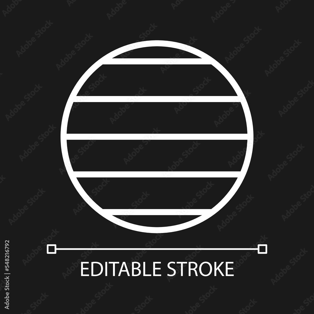 Latitude pixel perfect white linear icon for dark theme. Spherical ...