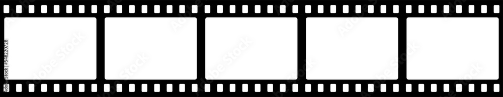 Filmstrip. Seamless film strips on transparent background. Vector blank ...