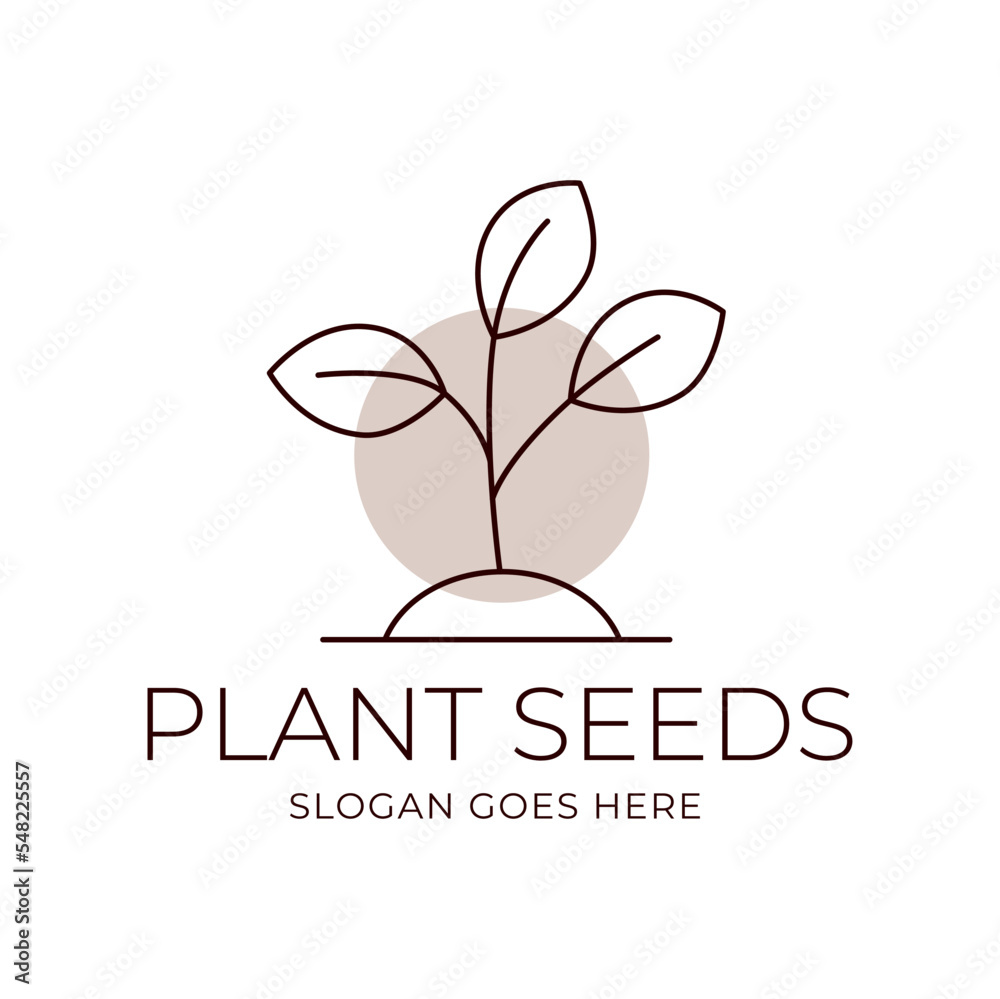 Plant Seeds Logo Concept Template Vector.growing seed logo.Seed grow ...