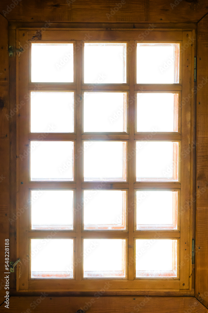 Wooden window with bars in PNG isolated on transparent background Stock ...