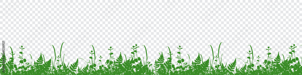 Vector green grass silhouette. Grass repeating background. Green grass ...