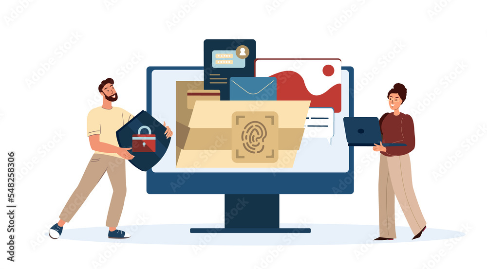 People Protect Huge Computer Folder Information With Lock System Data Security Documents Privacy