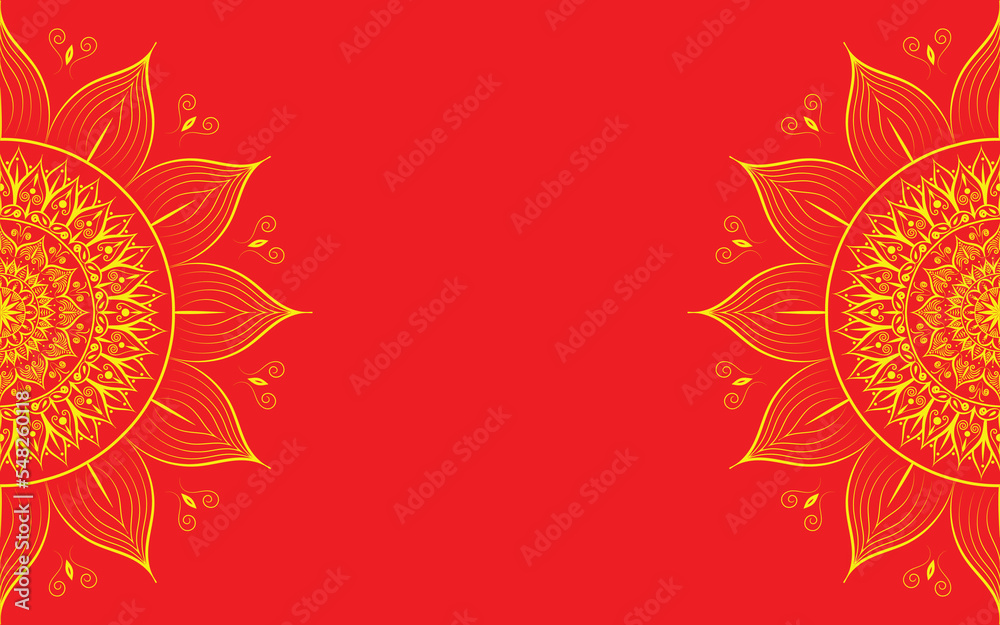 Luxury Mandala background isolated on a red background, decoration ...