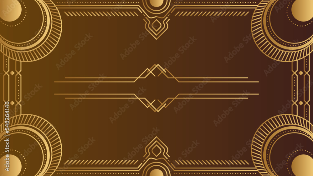 Art deco background. Gold Invitation card design vector. Abstract ...