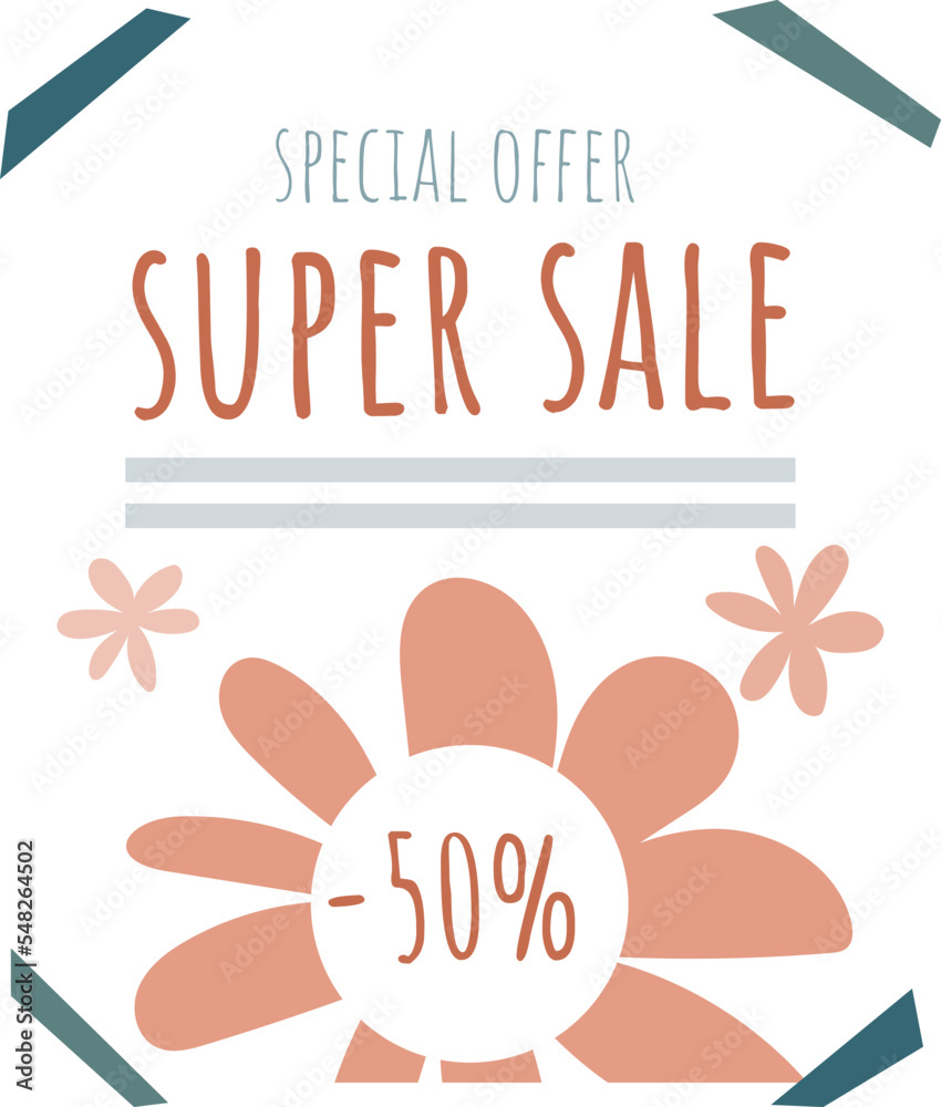Poster special offer super sale banner, design concept ads brochure ...