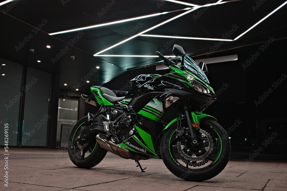 Black And Green Kawasaki Ninja