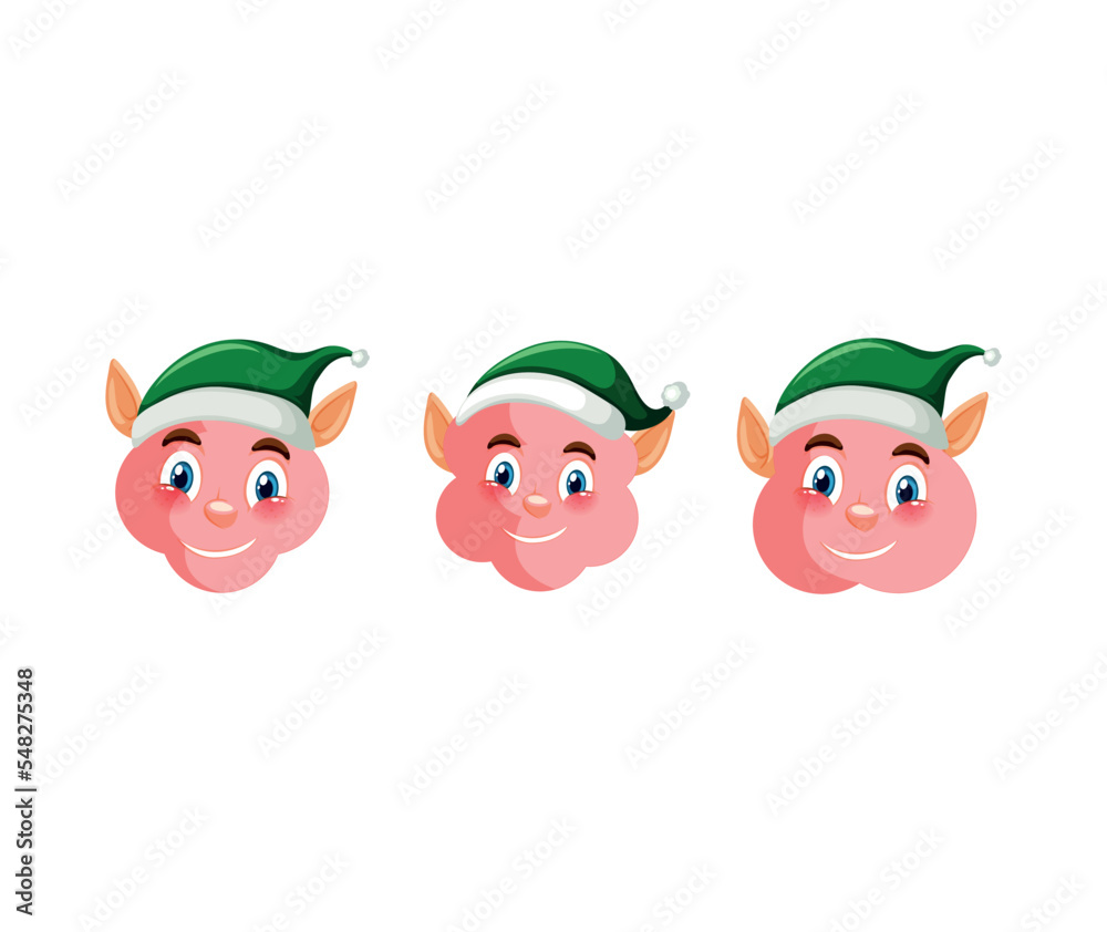 Christmas elf cartoon face Sublimation Stock Vector | Adobe Stock