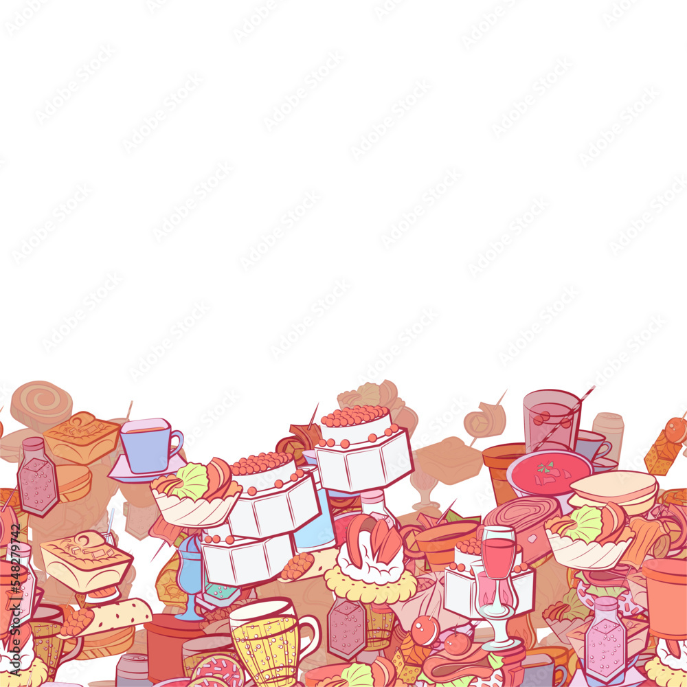 Background pattern abstract design texture. Snacks and Drinks ...