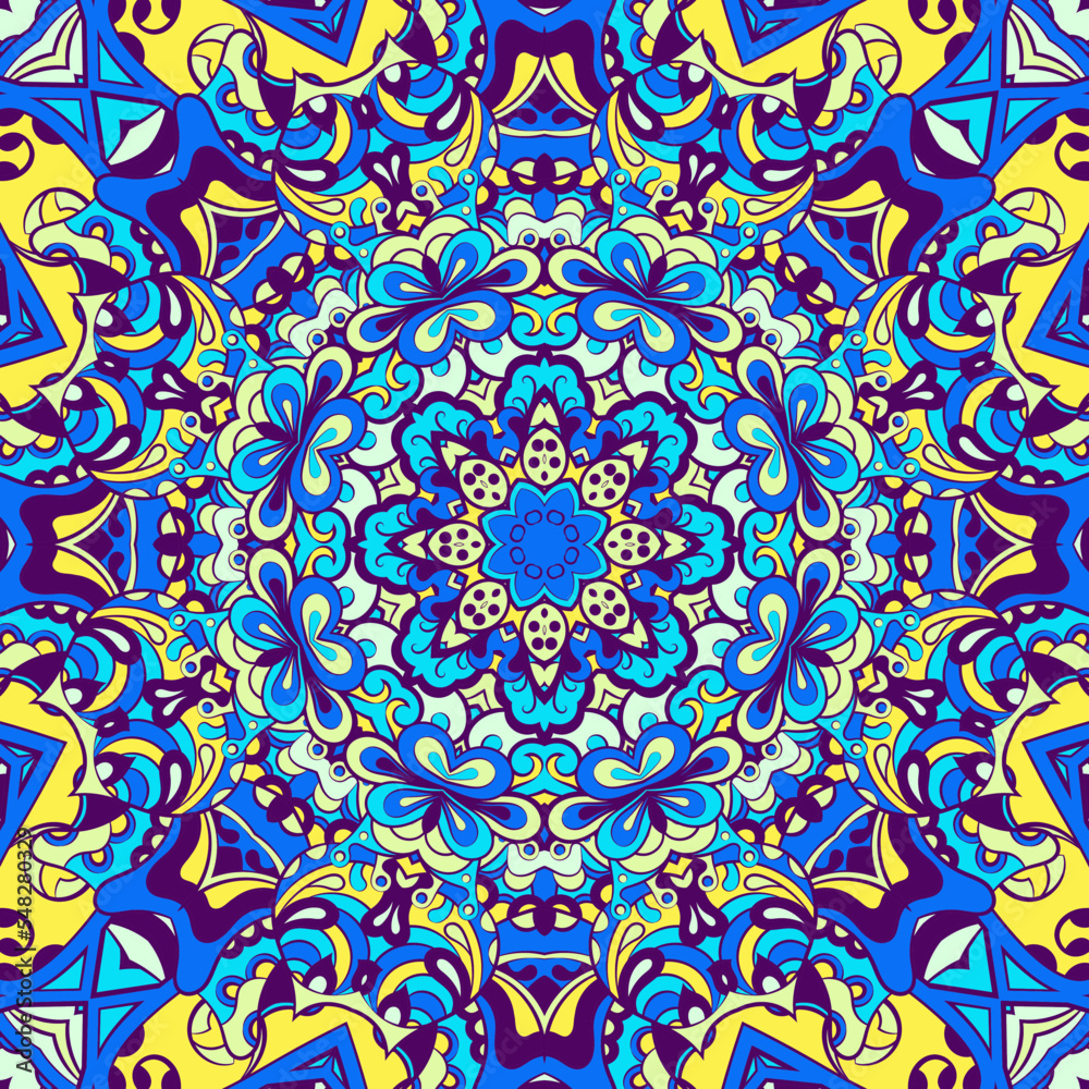 Seamless tile texture. Tracery mehndi design image. Ethnic doodle art ...