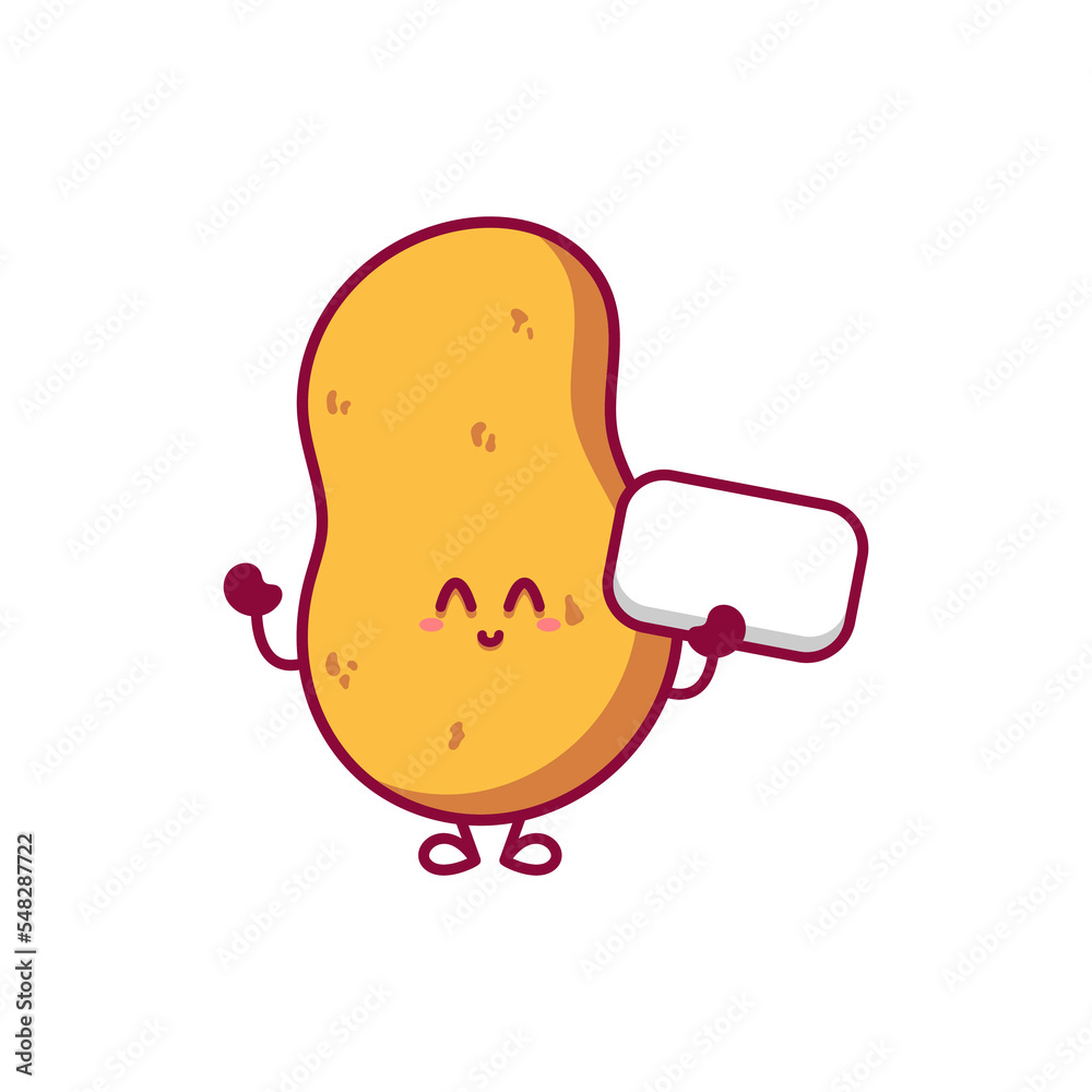 Happy cute smiling potato. Vector flat cartoon character illustration ...