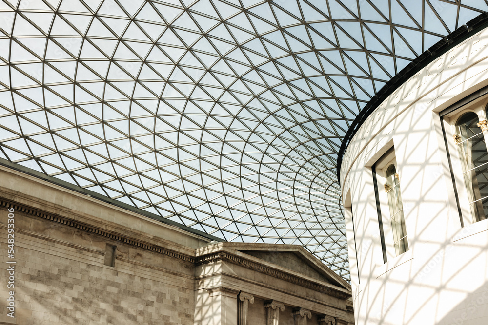The modern ceiling of the British Museum in London, England Stock Photo ...