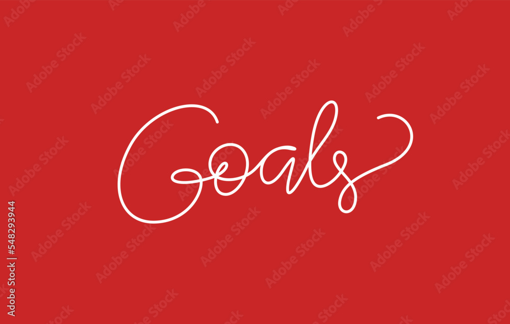 goals word lettering design in continuous line drawing Stock Vector ...