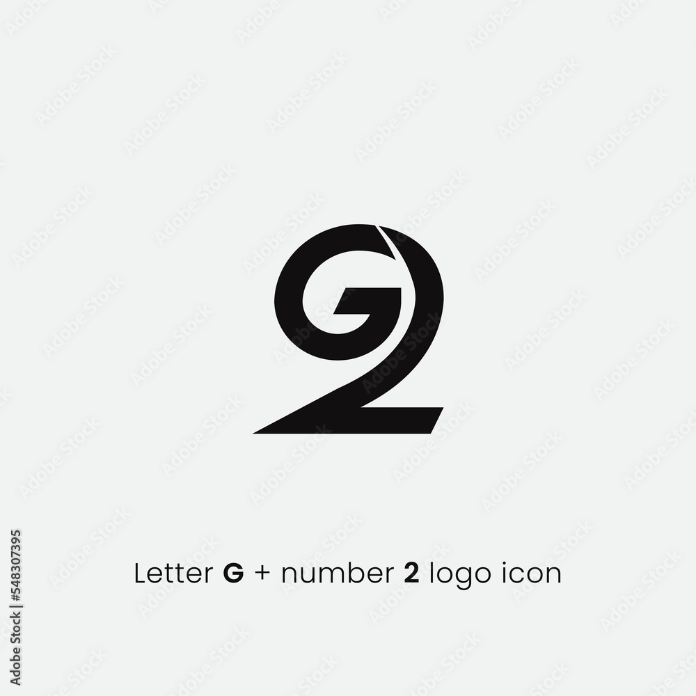 2g or g2 letter and number logo design Stock Vector | Adobe Stock