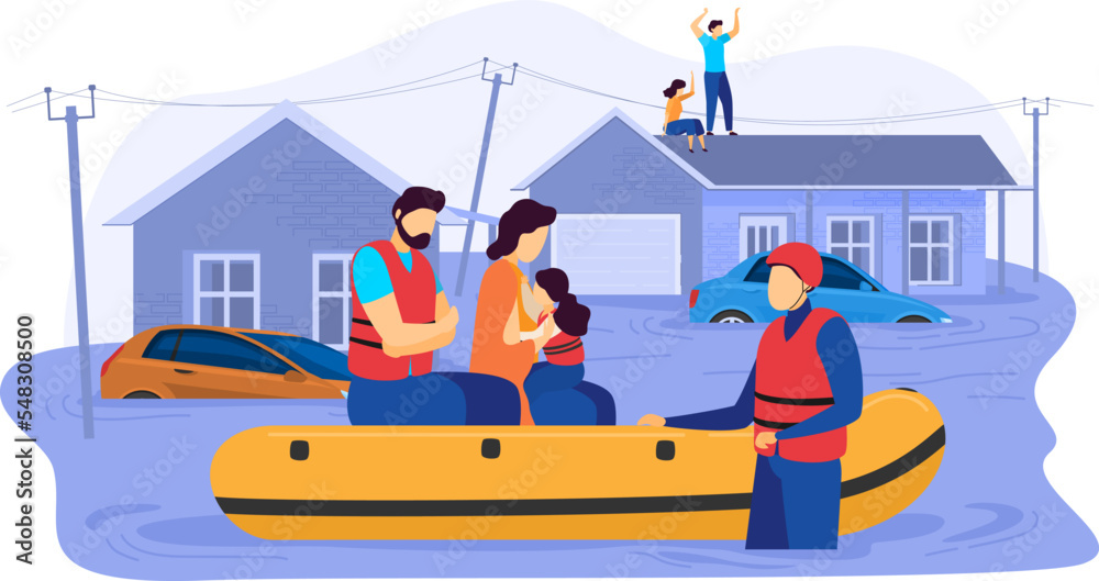 Tsunami consequences, rescue male female character evacuation save ...