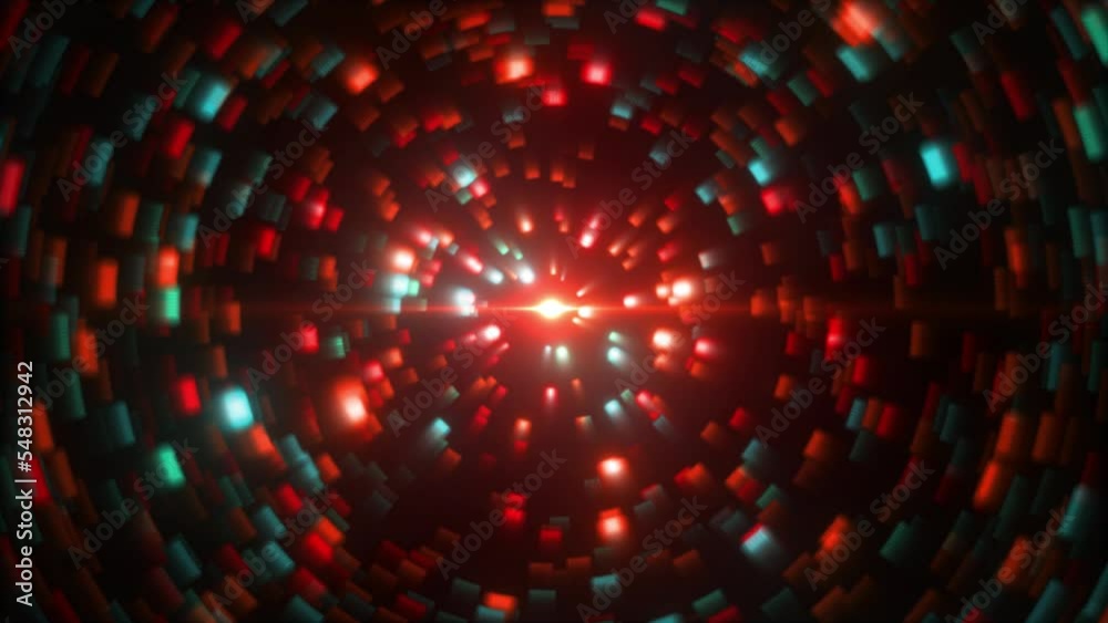 Hyperspace Jump With Red Optical Flare On Dark Red Background, Digital ...