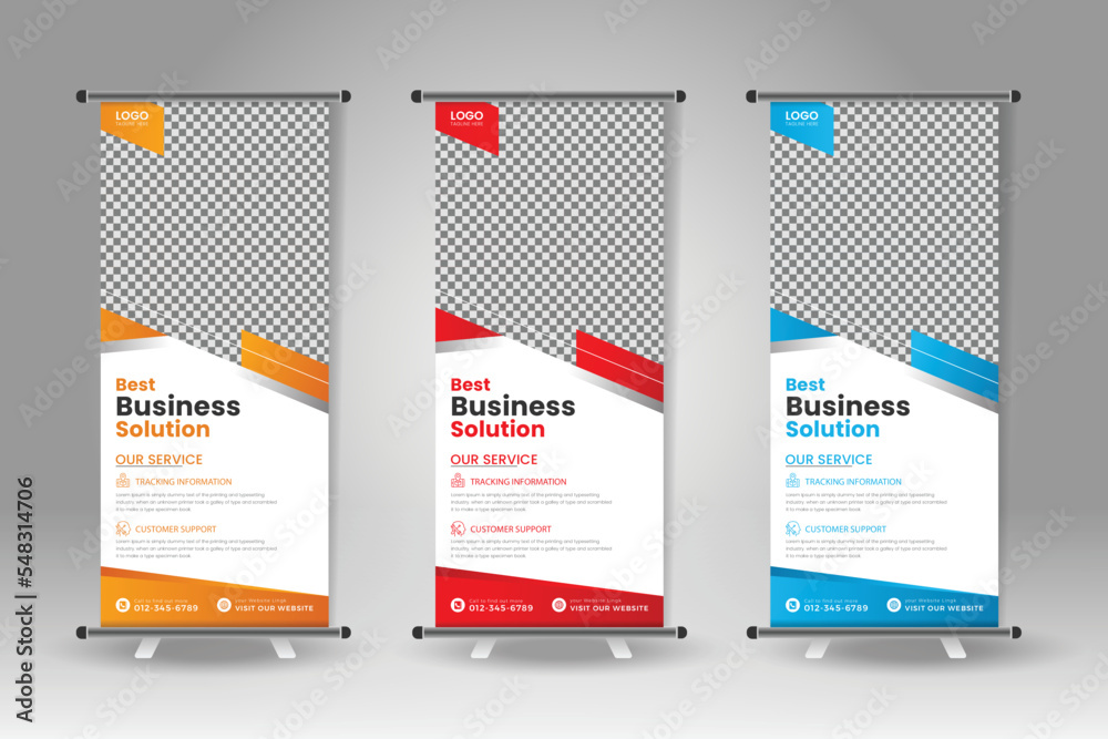 New creative concept business corporate roll-up banner design, roll-up ...
