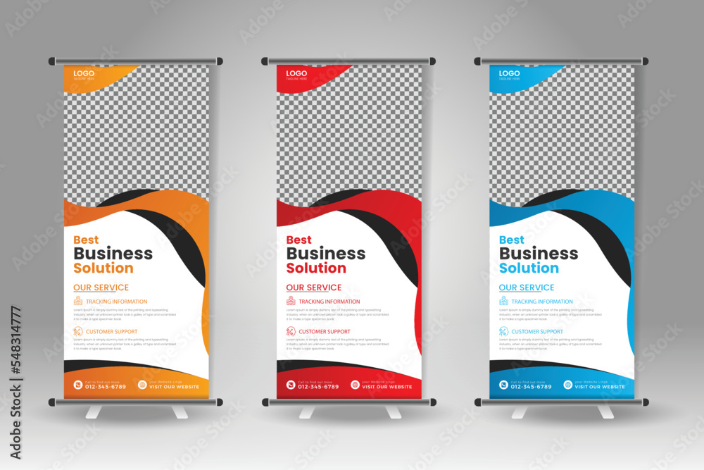 Trend business corporate roll-up banner design, roll-up banner, x ...