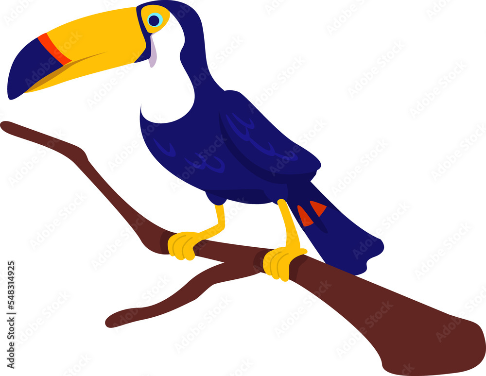 Toucan semi flat color raster character. Posing figure. Full body ...
