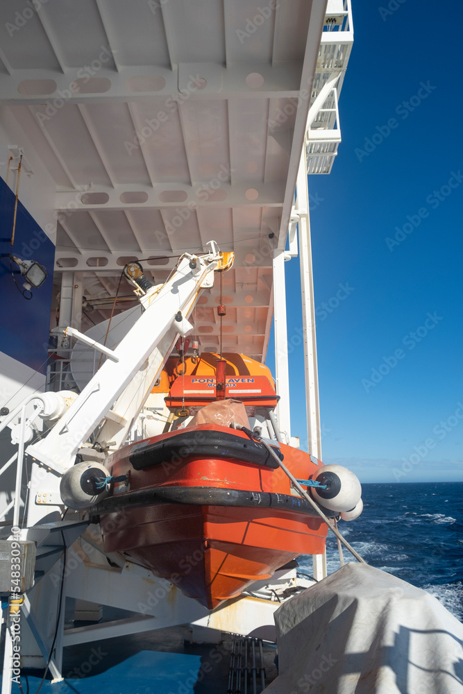 Santander Spain 20th October 2022 Emergency Lifeboat In It s Ready santander-spain-20th-october-2022-emergency-lifeboat-in-it-s-ready