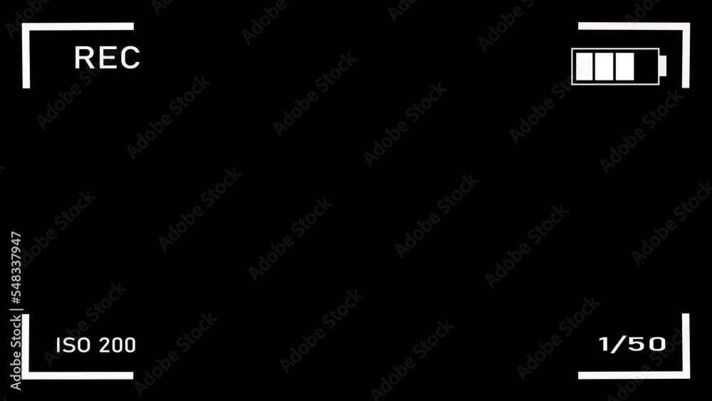 Camera recording screen overlay with alpha channel. Dslr camera frame ...