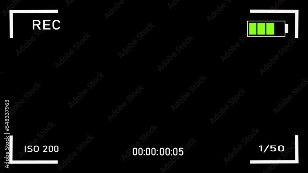 Camera recording screen overlay with alpha channel. Dslr camera frame ...