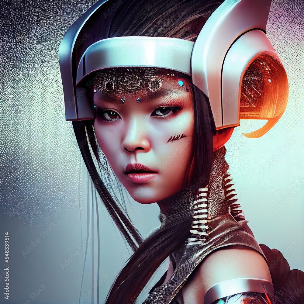 A fictional person, not based on a real person. Portrait of a sci-fi ...