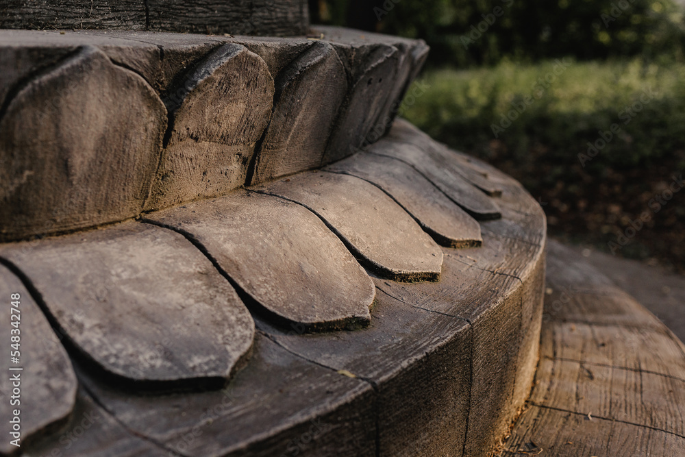 Buddhist stupa. Detail of a Buddhist stupa. Sacred memorial structures ...