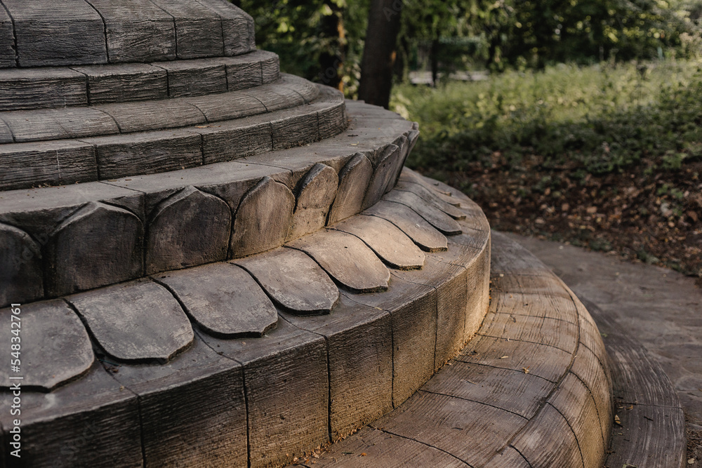Buddhist stupa. Detail of a Buddhist stupa. Sacred memorial structures ...