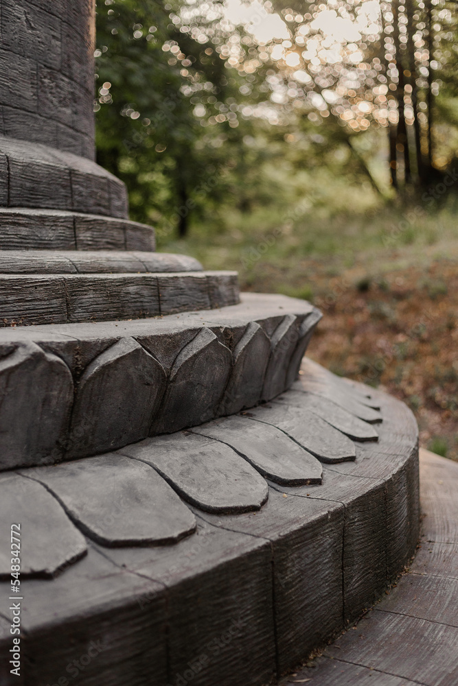 Buddhist stupa. Detail of a Buddhist stupa. Sacred memorial structures ...