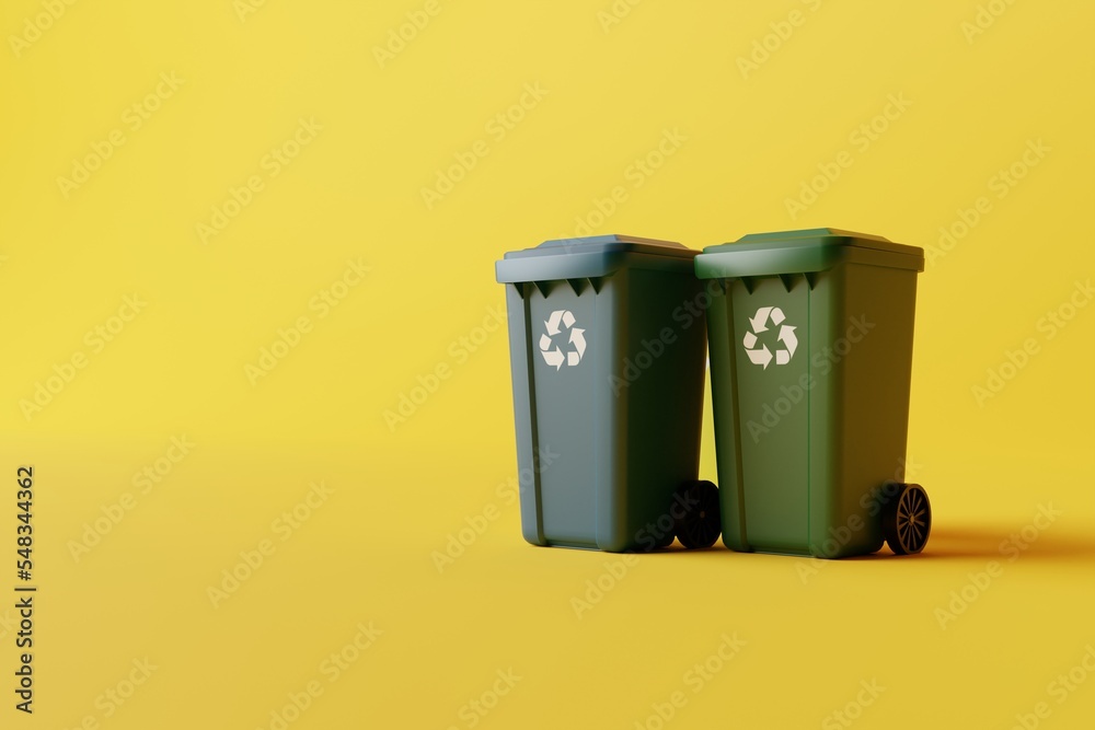 Waste bins for segregation. Wastepaper basket in different colors for ...