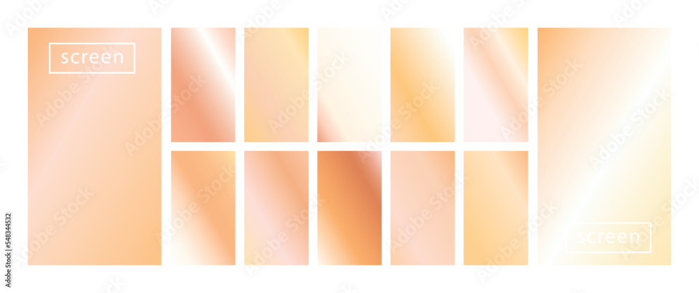 Mobile screen lock display collection of colorful backgrounds in trendy ...