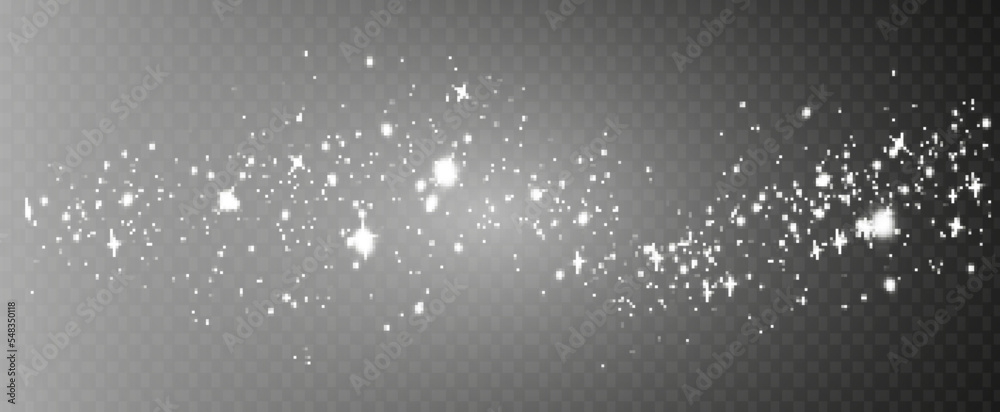 Abstract sparkling glitter texture. Shiny particle effect. Silver glittering space star dust ...