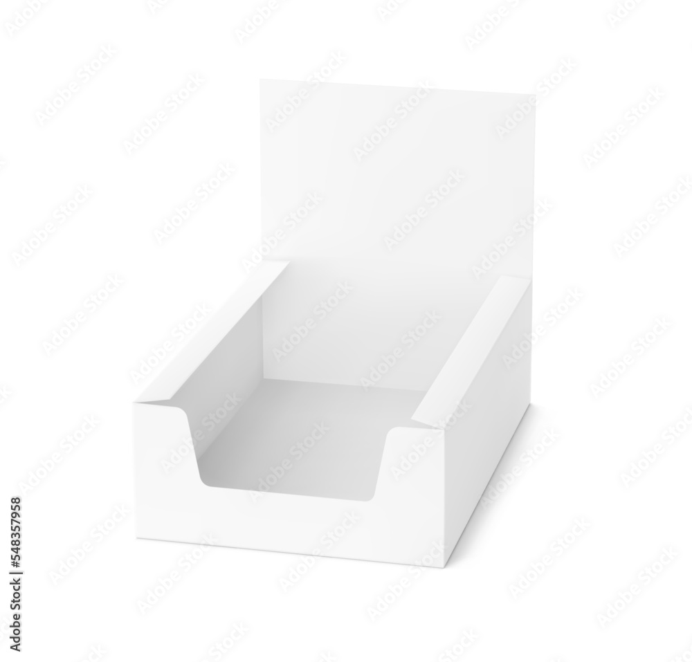 Blank open showbox mockup. Vector illustration isolated on white ...