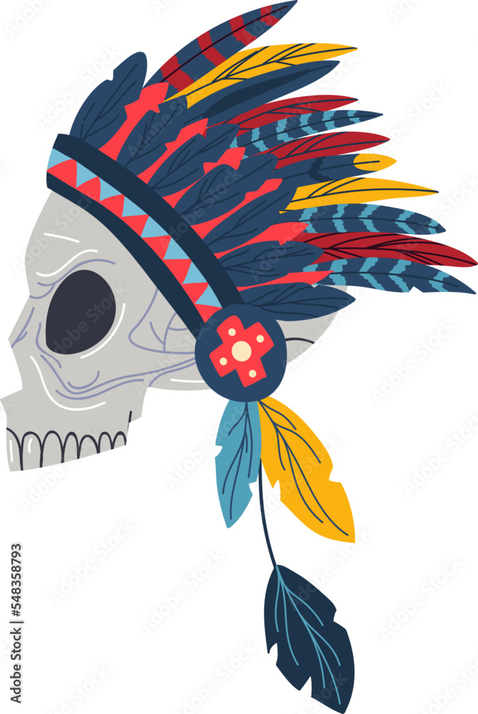 Skull with flower decoration vector illustration, mexican death symbol ...