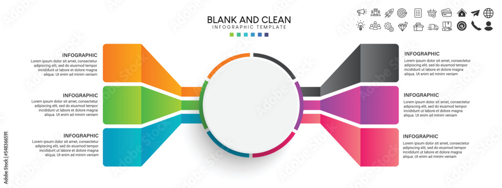 Blank and clean. Steps business data visualization timeline process ...