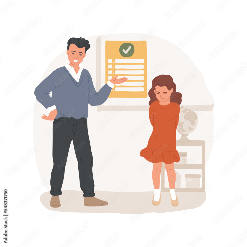 Classroom rules isolated cartoon vector illustration. Good behavior ...