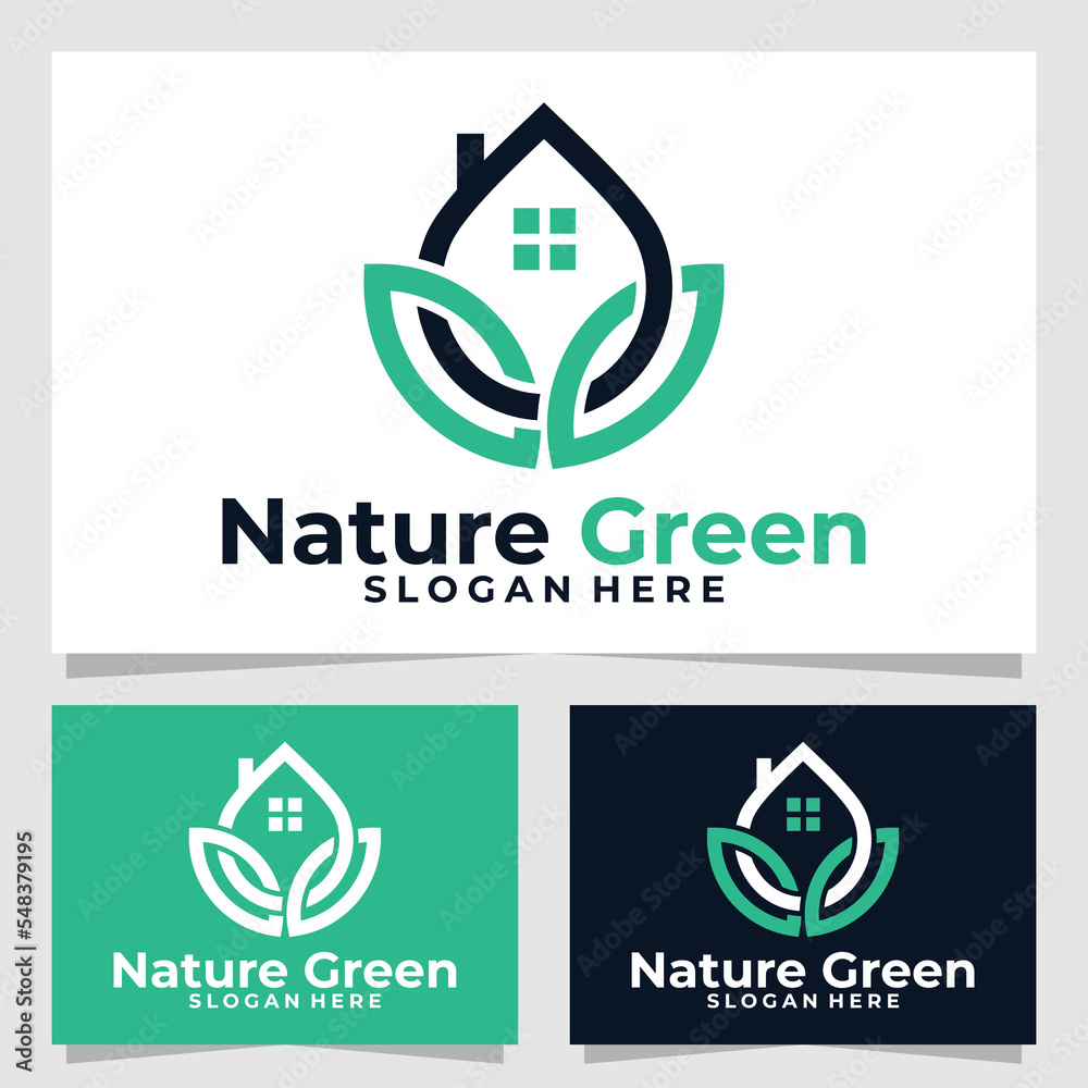 nature green logo vector design template Stock Vector | Adobe Stock