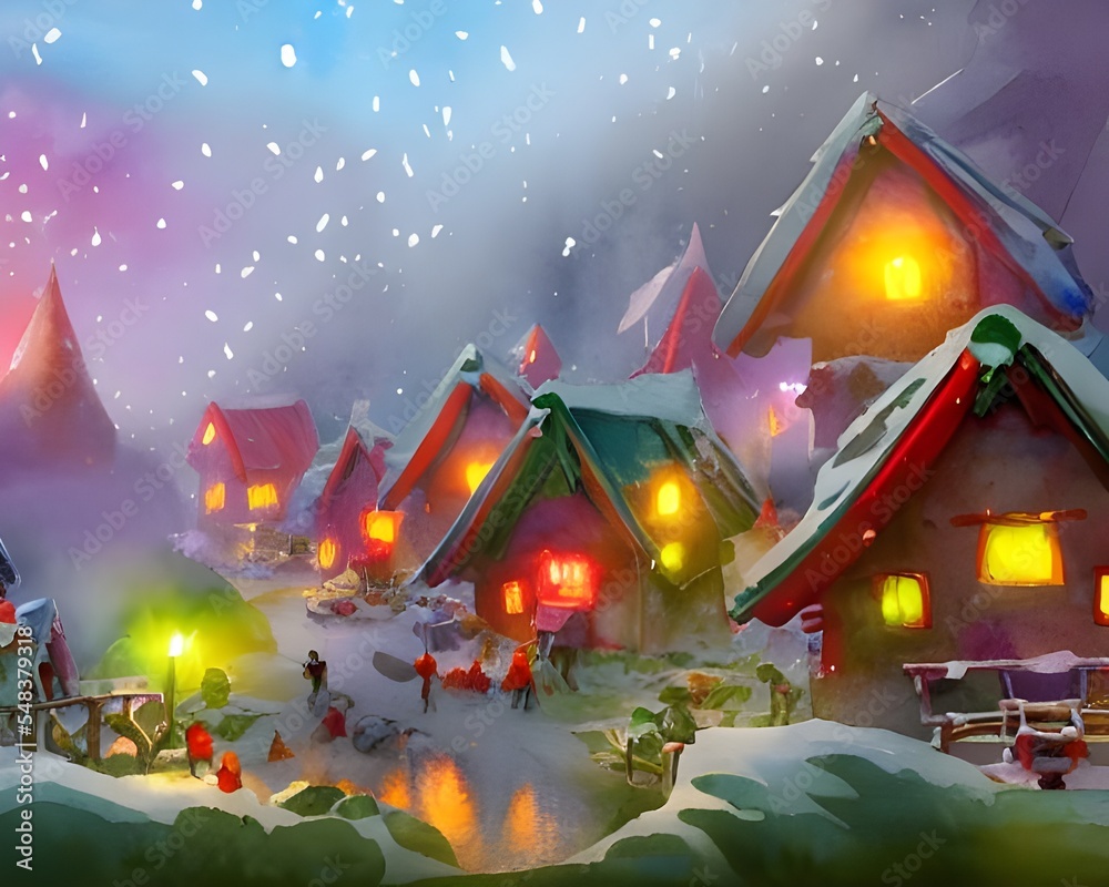 In the far distance, you can see a faint outline of Santa Claus village ...