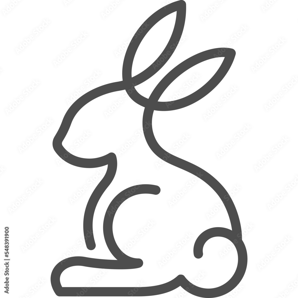 rabbit continuous line art style vector illustration. Mono lineal ...